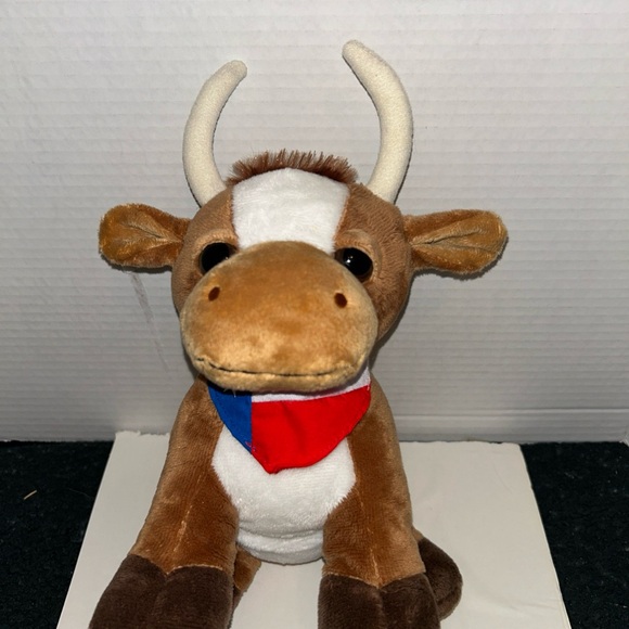 Toys | Texas Longhorn Bull Stuffed Plush Animal Toy Wearing Texas Flag ...